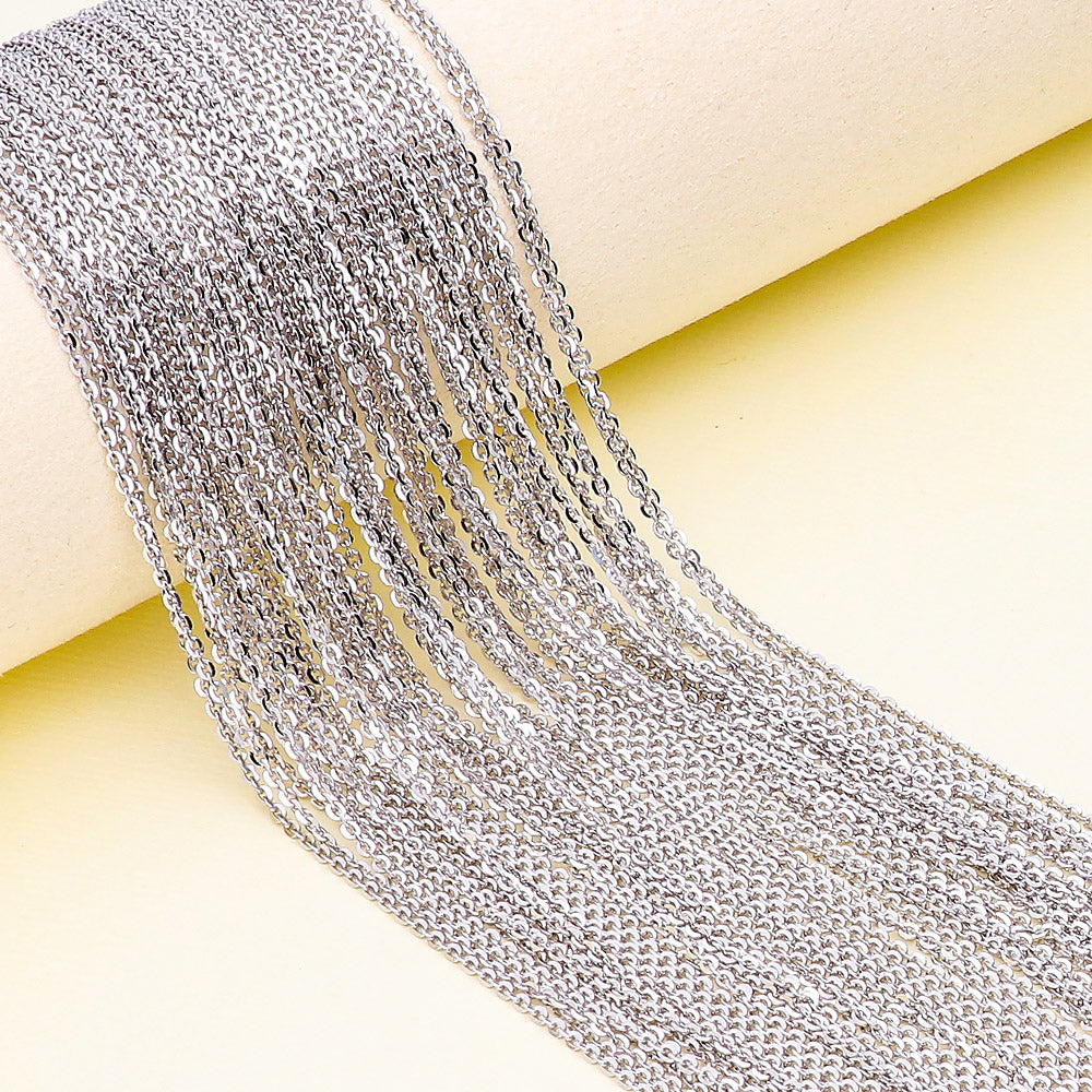 Italian Rolo Chain Necklace in Sterling Silver
