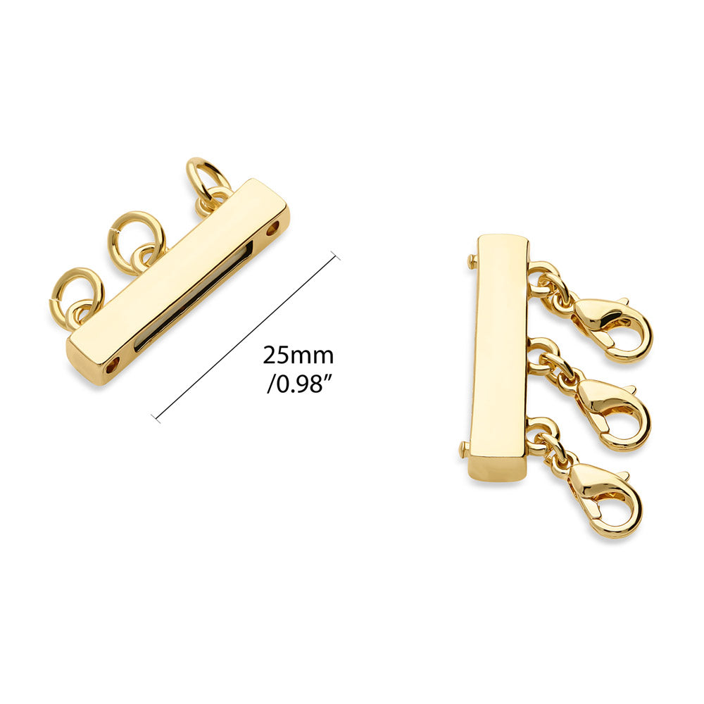 Base Metal Triple Necklace Layering Clasp